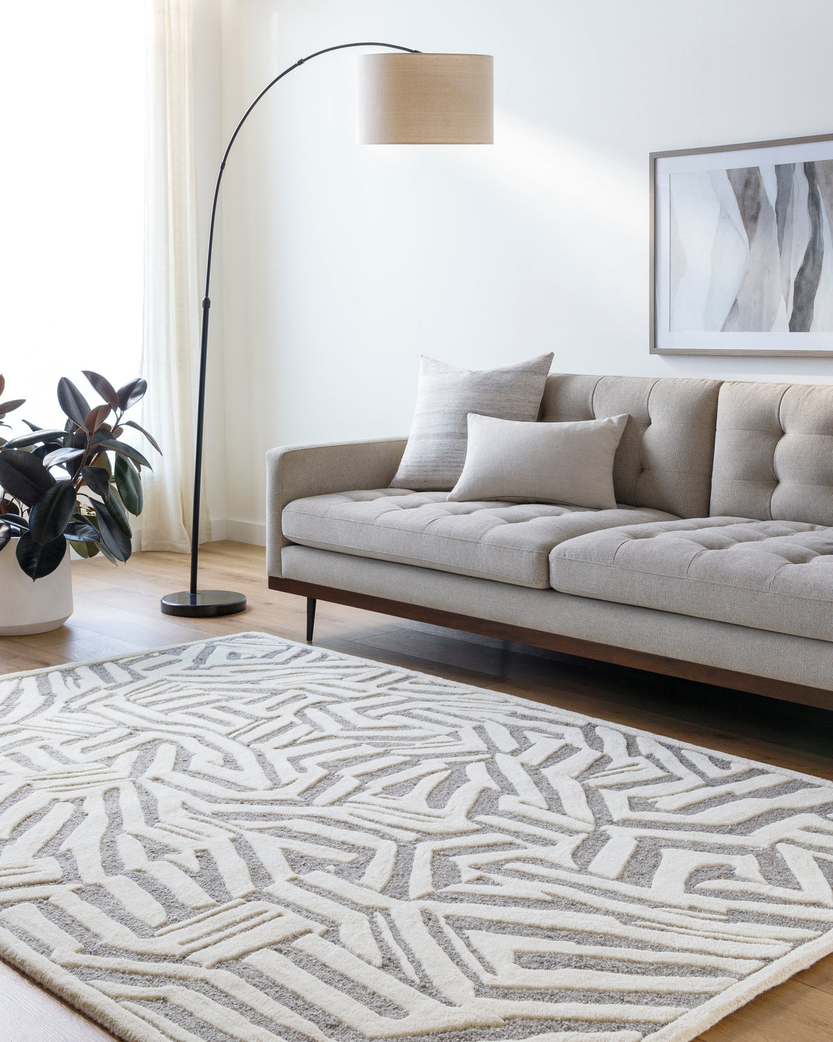 Tapete Gris Geométrico Brook | Daaq Interiores
